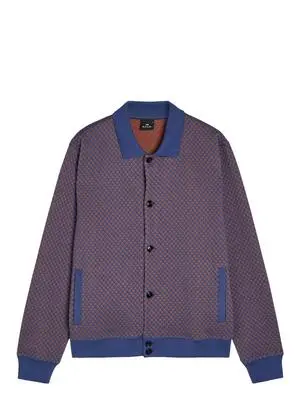 Paul Smith Houndstooth Cotton-blend Cardigan - Blue