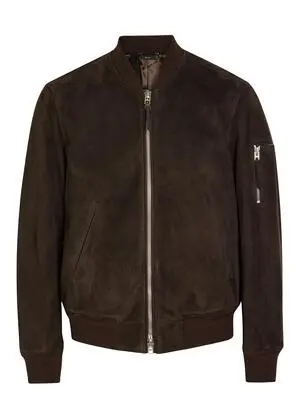 TOM FORD Suede Bomber Jacket - Chocolate
