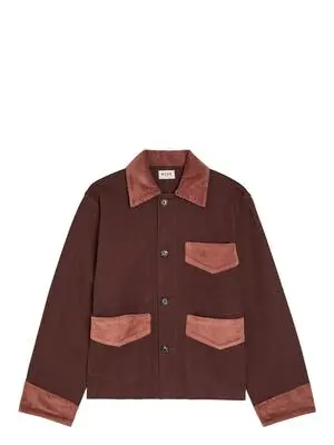 BODE Craft Corduroy-trimmed Denim Jacket - Brown