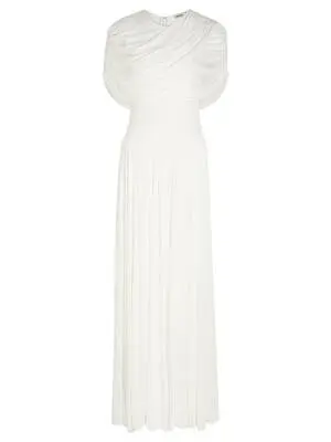 Simkhai Nancie Draped Cape-effect Maxi Dress - Ivory
