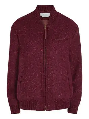 Gabriela Hearst Winslow Speckled Wool-blend Bomber Jacket - Bordeaux