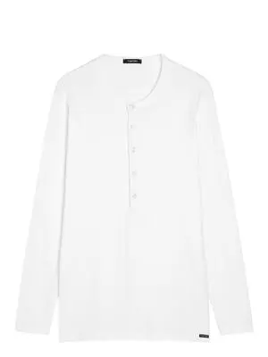 TOM FORD Henley Stretch-cotton Top