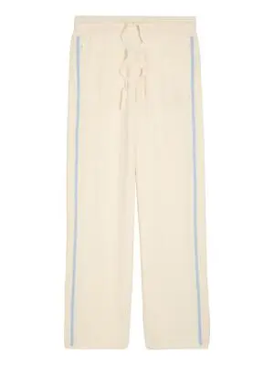 Casablanca Striped Wool And Cashmere-blend Sweatpants - Cream