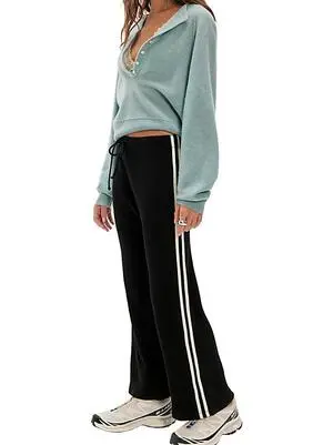 Donni. Thermal Crop Stripe Pants - Jet