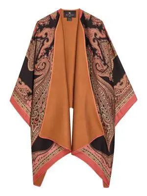 Etro Patterned Jacquard Wool-blend Cape - No Colour