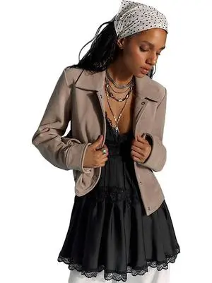 Free People Olivia Suede Jacket - Rainy Days