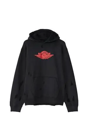 JORDAN Rare Air Fleece Pullover Hoodie - Black/gym Red