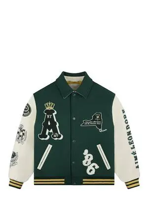 Aimé Leon Dore Triboro Chess Club Varsity Jacket - Green/cream
