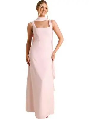 SIX STORIES Square Neck Column Gown - Ballet Pink