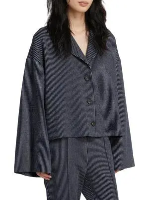 MM BY MAX MARA Giuliva Stripe Cotton Stretch Jersey Jacket - Ultramarine