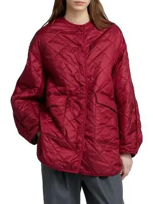 MM BY MAX MARA Spiga Quilted Jacket - Dark Red