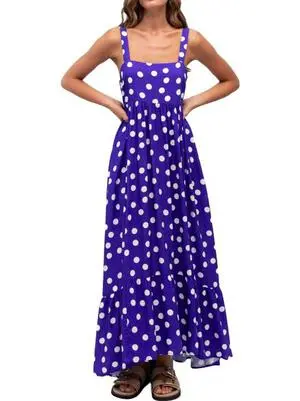 LABEL OF LOVE Spot Maxi Dress - Blue