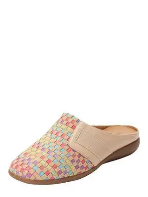 COMFORTVIEW Stretch Woven Metallic Mules Multi Pastel