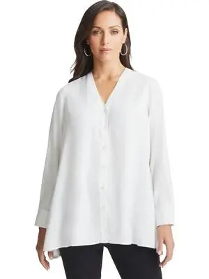 JESSICA LONDON Georgette Hi-low Tunic - White