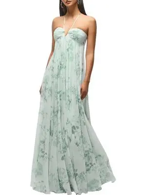 DESSY COLLECTION Lilith Floral Chiffon Gown