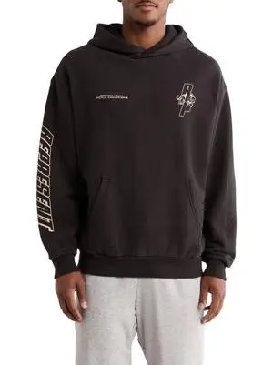 PUMA X Represent Embroidered Graphic Cotton Hoodie - Puma Black