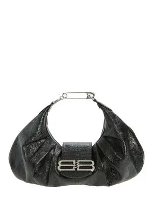 Balenciaga Pamela Leather Shoulder Bag - 1000 Black