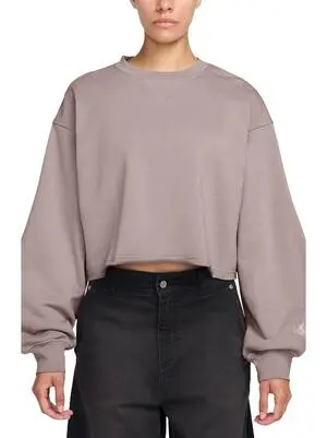 JORDAN Oversized Fleece Crop Sweatshirt - Particle Rose/barely Rose