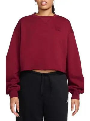 JORDAN Oversized Fleece Crop Sweatshirt - Team Red/dark Team Red
