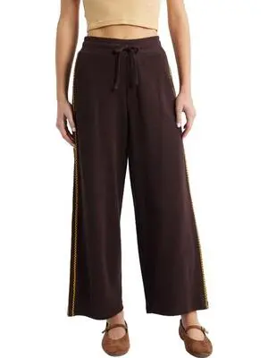 DAMSON MADDER Piper Waffle Knit Ankle Sweatpants - Chocolate
