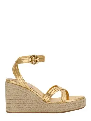 GIANVITO ROSSI Lianne Beach Wedge Sandals - Gold - Metallic Nappa