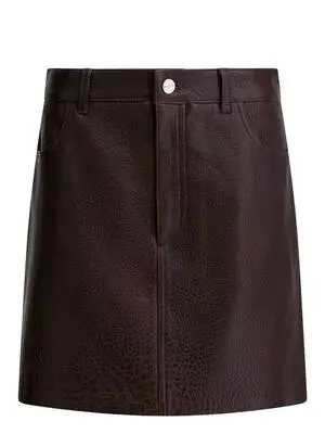 IVY OAK Lilou Leather Mini Skirt With Pockets - Red
