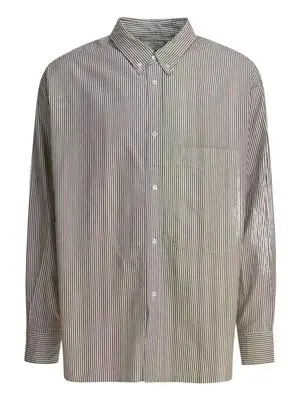 BEAMS Lisa Striped Chest-pocket Shirt - Brown