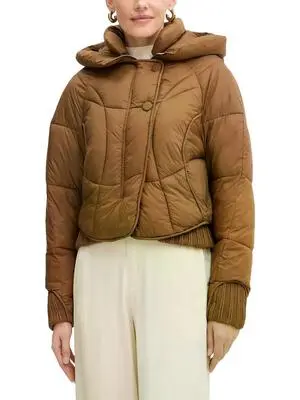 FRACOMINA Quilted Hooded Jacket - Brown