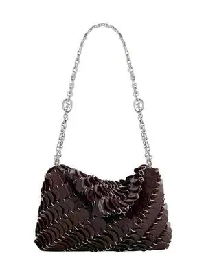 Rabanne Embossed Crocodile Pattern Shoulder Bag - Brown