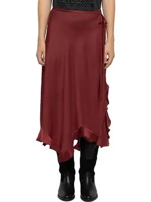 Zadig&Voltaire Jeto Satin Skirt - Cherry