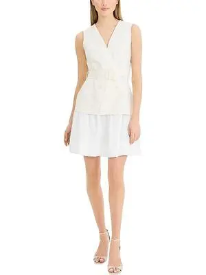 LUXELY Belted Minidress Cloud Dancer
