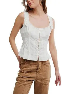Free People Bridgette Corset Top - Clean Ivory