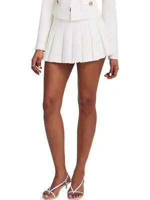 MISS CIRCLE Oaklyn Pleated Mini Skort - White