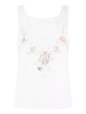 Rabanne Floral Embroidered Top - White