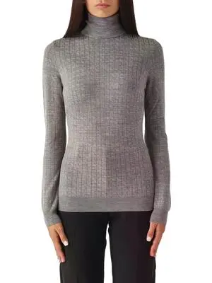 Elisabetta Franchi Roll-neck Textured Knitwear - Grey
