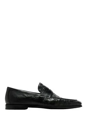 Magnanni Leather Penny Loafers - Black