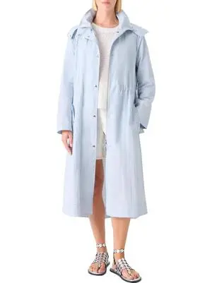 Akris Water Repellent Hooded Coat - Sky Blue