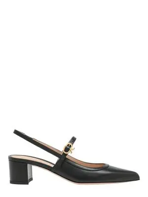 GIANVITO ROSSI Allette Pump - Black Calf Leather
