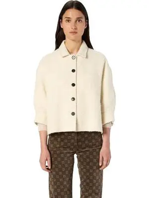 Gerard Darel Ninon Cropped Tweed Jacket - Ecru