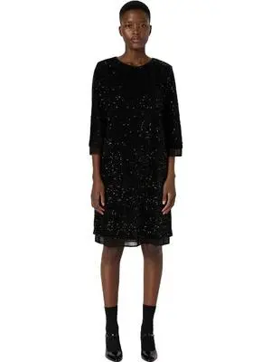 Gerard Darel Liora Sequin Knee Length Dress - Black