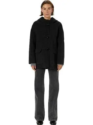 Gerard Darel Malina Hooded Wool Coat - Charcoal