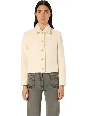 Gerard Darel Norine Short Tweed Jacket - Ecru