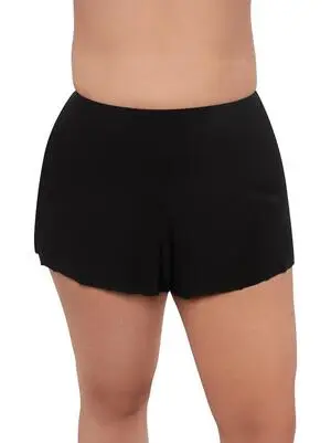 AQUA GREEN Beach Short Swimsuit Bottom - Black