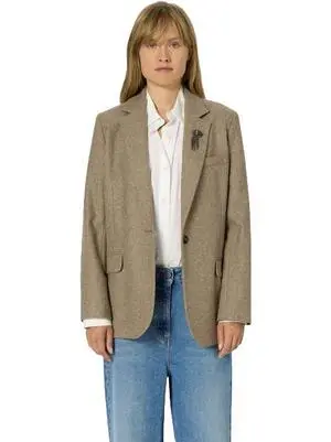 Gerard Darel Nellys Herringbone Jacket - String