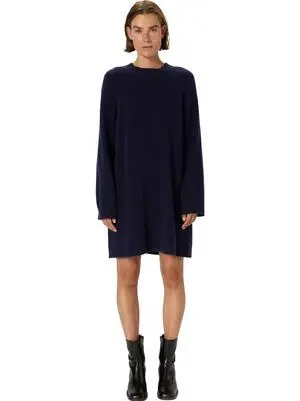 Gerard Darel Lysan Long Sleeve Knitted Dress - Navy Blue