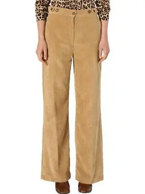 Gerard Darel Cass Wide-leg Corduroy Trousers - Sand
