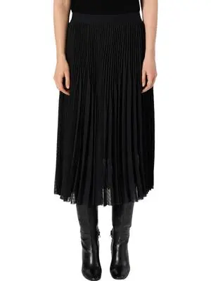 Gerard Darel Bilal Jacquard Pleated Midi Skirt - Black