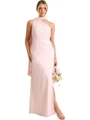 SIX STORIES One-shoulder Chiffon Gown - Ballet Pink