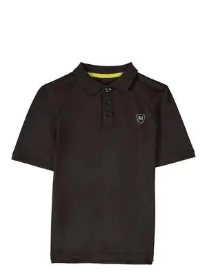 MEMOI Silky Dri-effect Short Sleeve Polo Shirt - Black