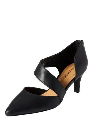 COMFORTVIEW Braelynn Pointed Toe Mid Heel Pumps - Black